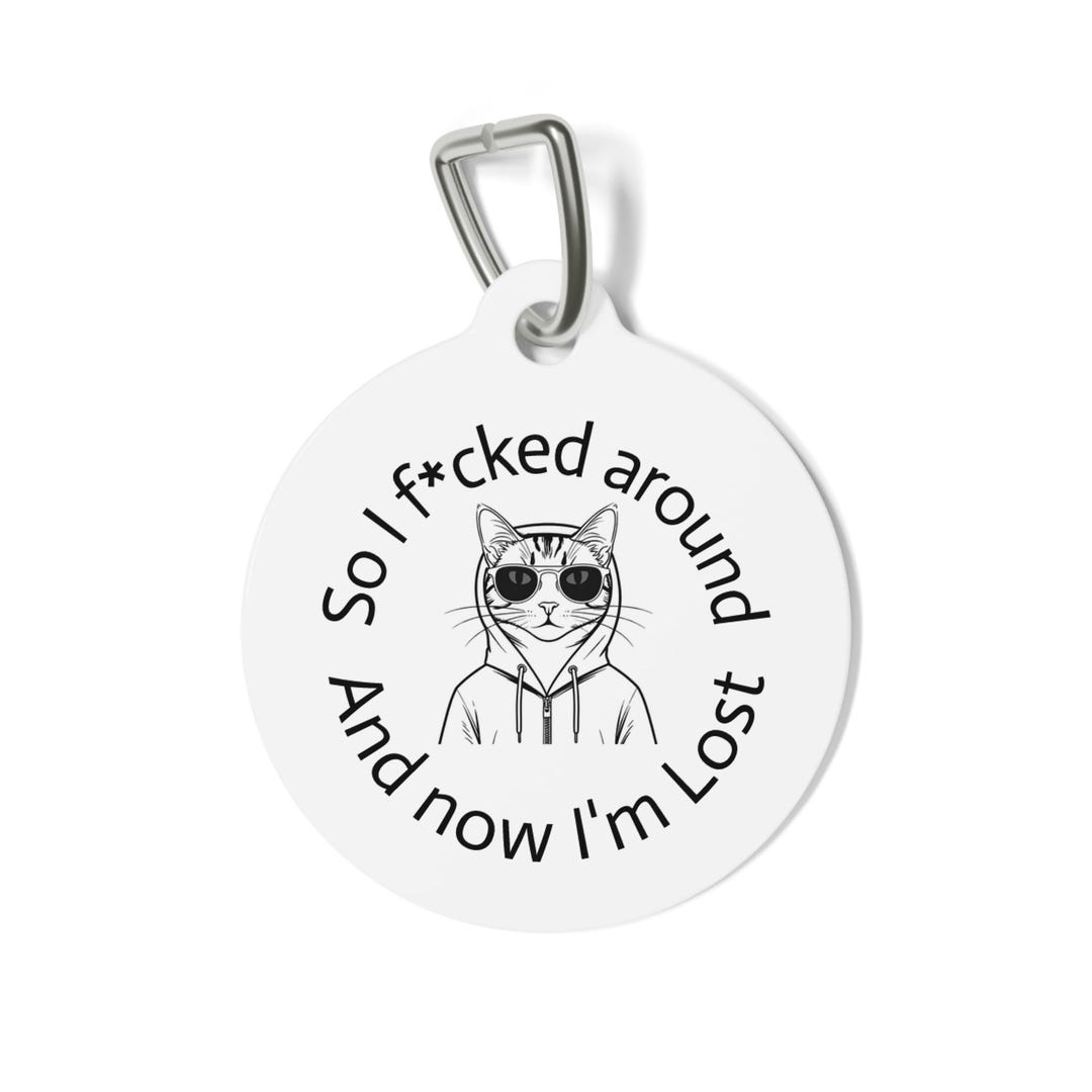 Funny Cat Pet Tag – Customizable Glossy Metal ID - Etsy