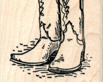 Cowboy Boot Rubber Stamp - Etsy
