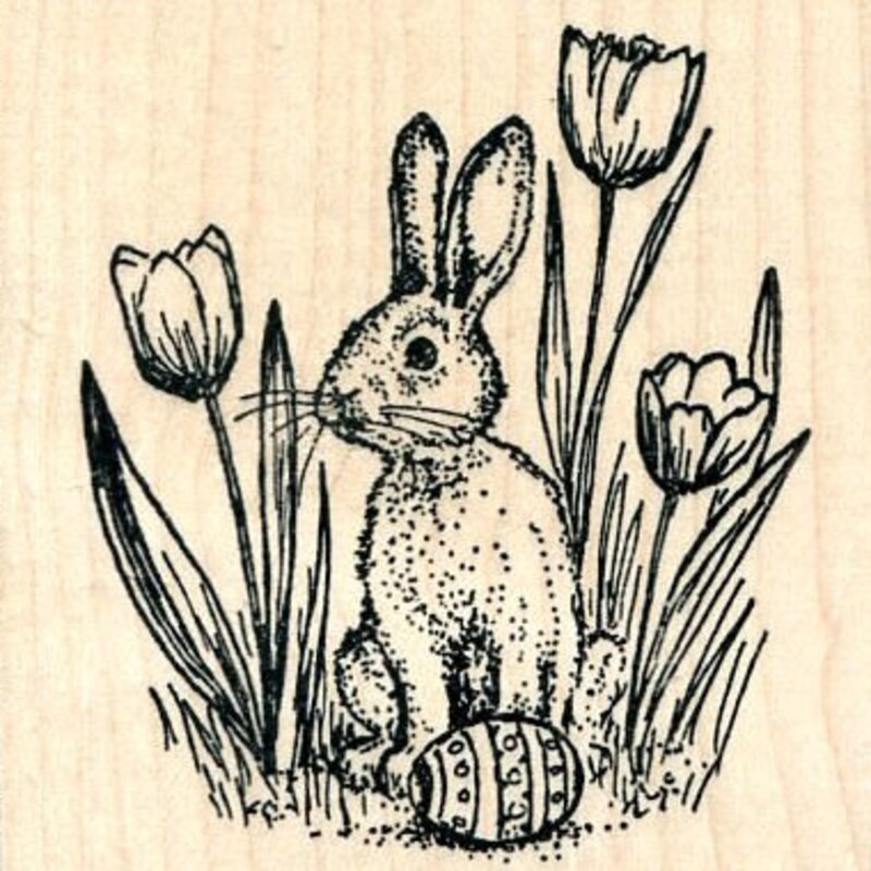 Bunny Rubber Stamp - Etsy