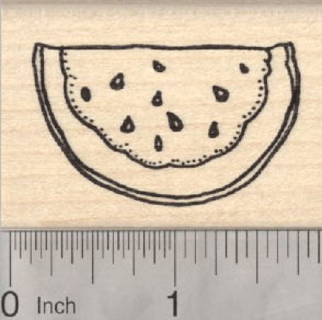 Watermelon Slice Rubber Stamp, Summer Picnic Food E27305 Wood Mounted ...