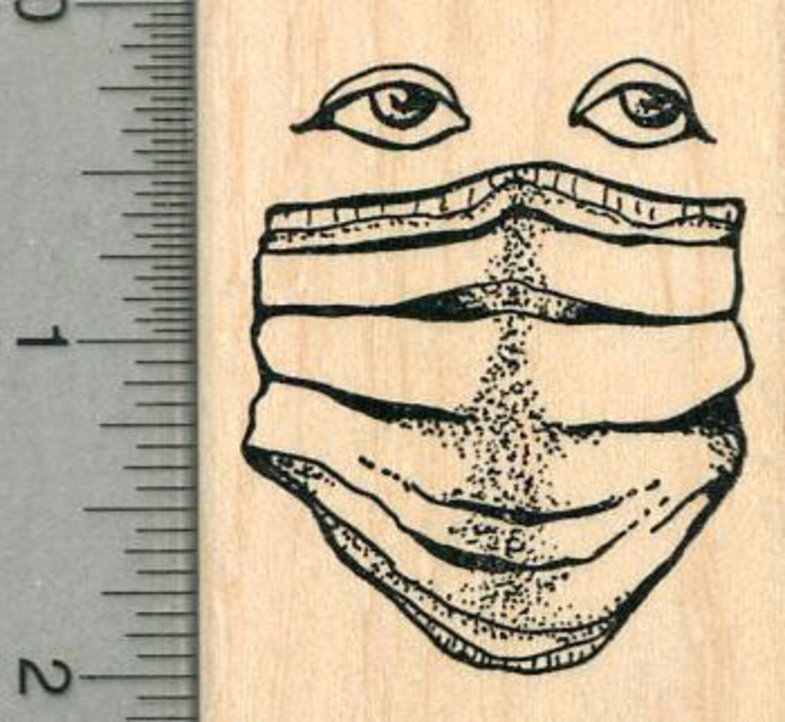 Masked Face Rubber Stamp With Eyes Healthcare Heroes Series | Etsy