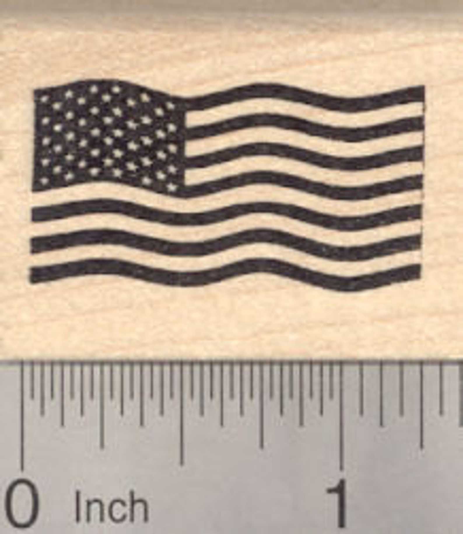 United States of America Flag Rubber Stamp, Waving D24302 Wood Mounted ...