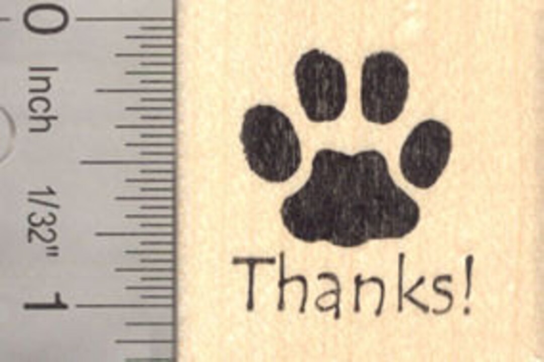 Thank You Paw Print Rubber Stamp D16707 Wood Mounted - Etsy