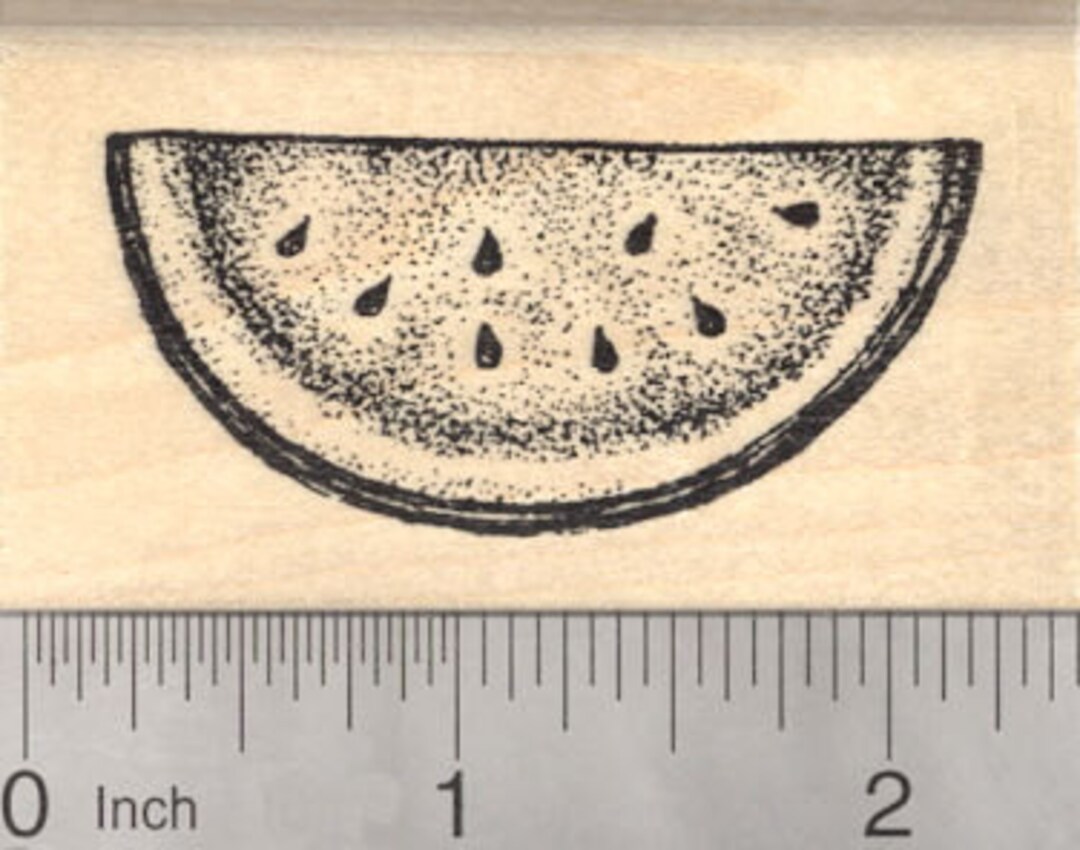 Watermelon Rubber Stamp, Melon Slice With Seeds H24717 Wood Mounted - Etsy