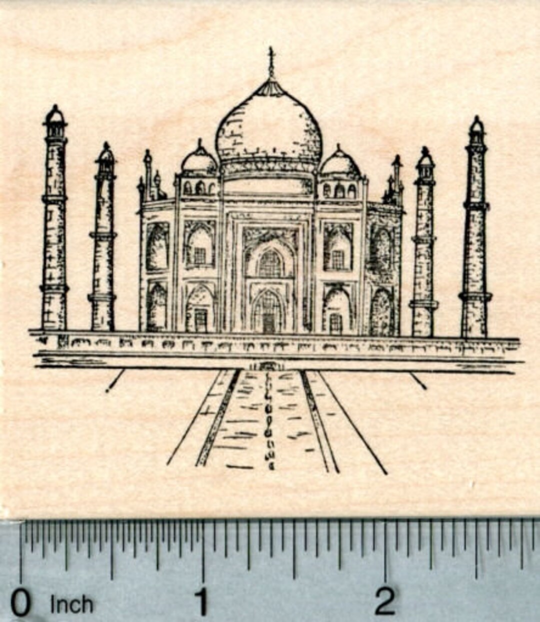 Taj Mahal Rubber Stamp, India, World Travel Series L33206 Wood Mounted ...