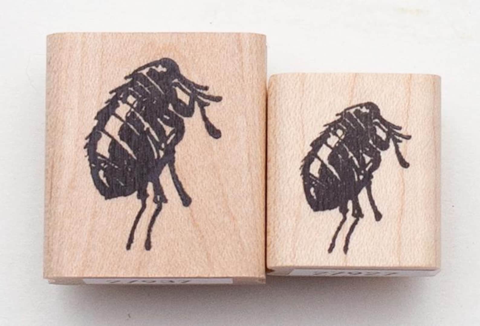 2 Pc Set of Flea Rubber Stamps - Wood Mounted - Etsy