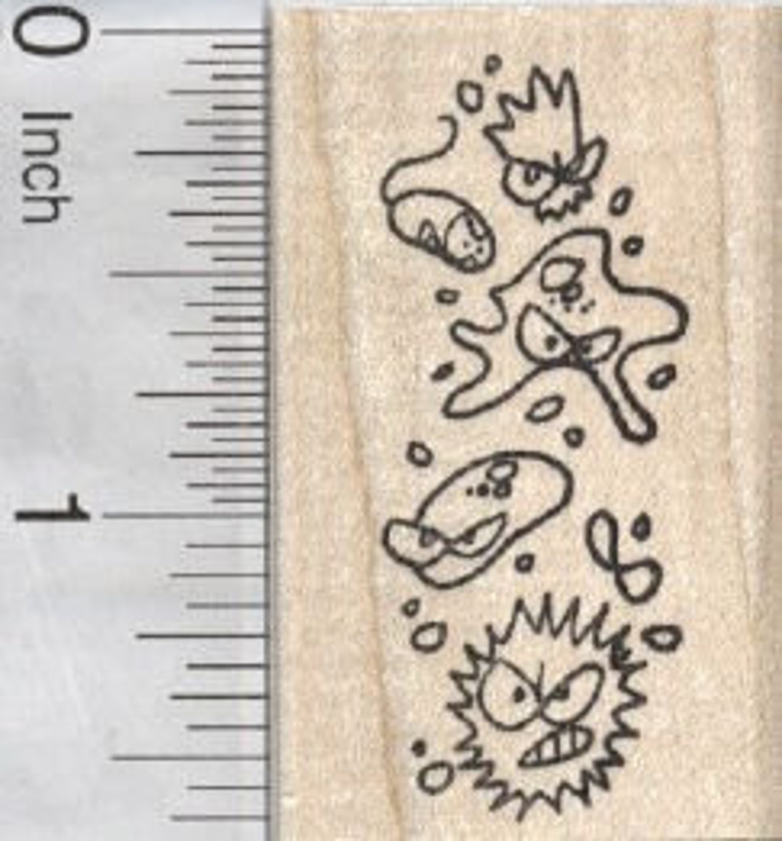 Germ Collection Rubber Stamp Virus Bacteria Microorganism - Etsy