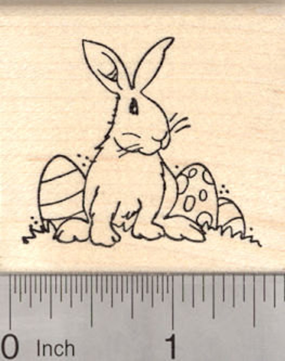 Easter Bunny Rabbit Rubber Stamp, With Eggs E24008 Wood Mounted - Etsy