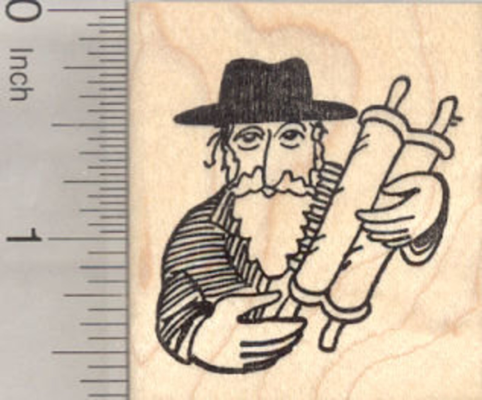 Rabbi With Torah Rubber Stamp Jewish Teacher E29112 Wood - Etsy