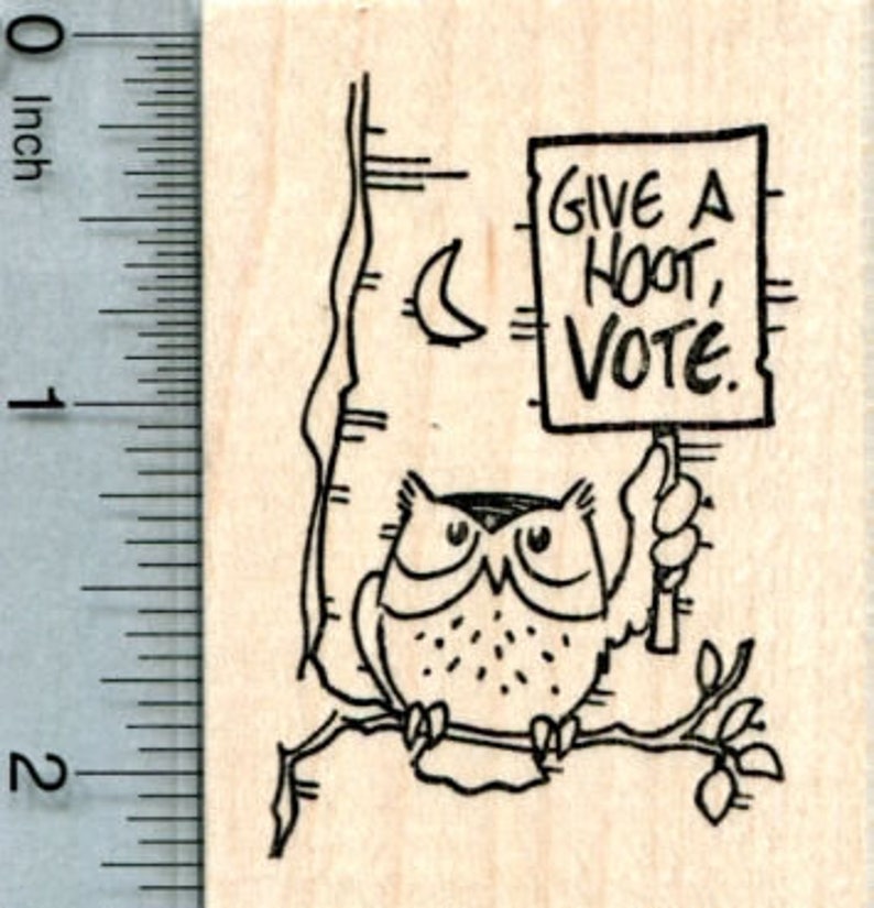 Voting Owl Rubber Stamp Give A Hoot Vote. J32015 Wood - Etsy