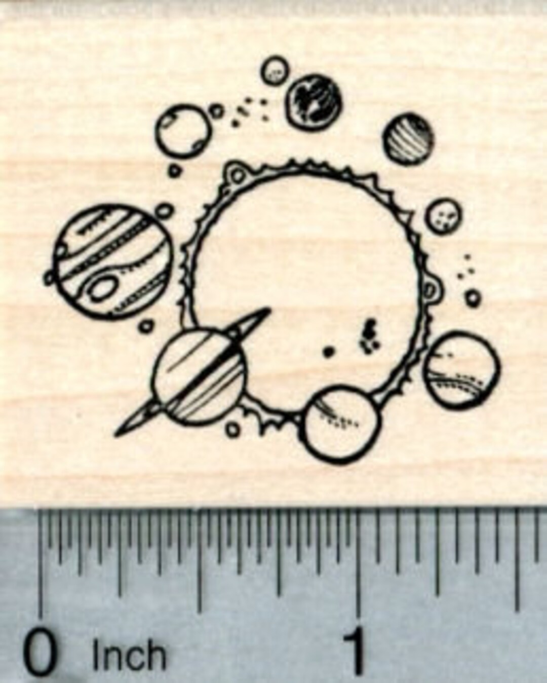 Solar System Rubber Stamp, Astronomy Science Series E32306 Wood Mounted ...