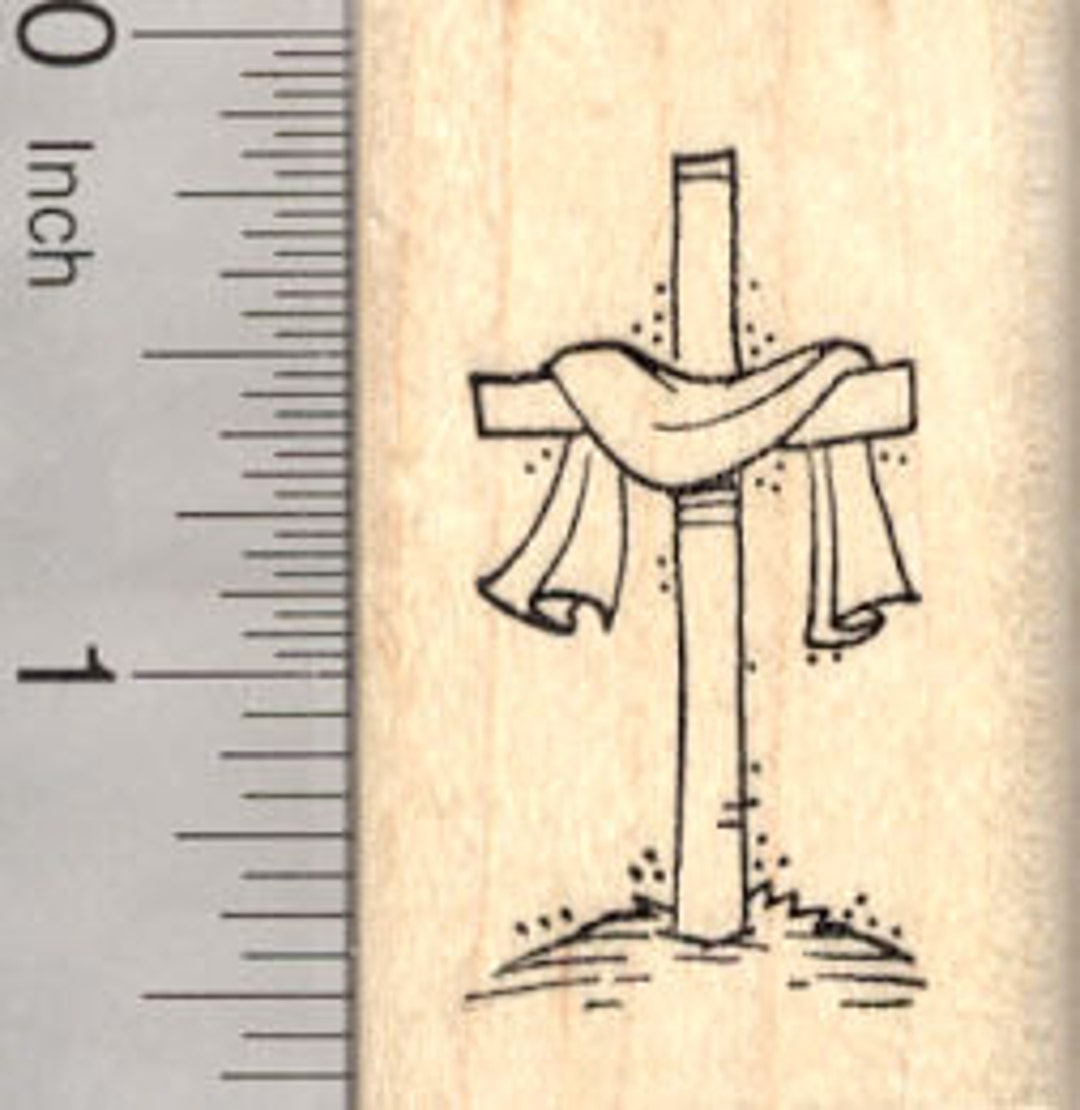 Easter Cross Rubber Stamp, Christian Crucifix D23913 Wood Mounted ...