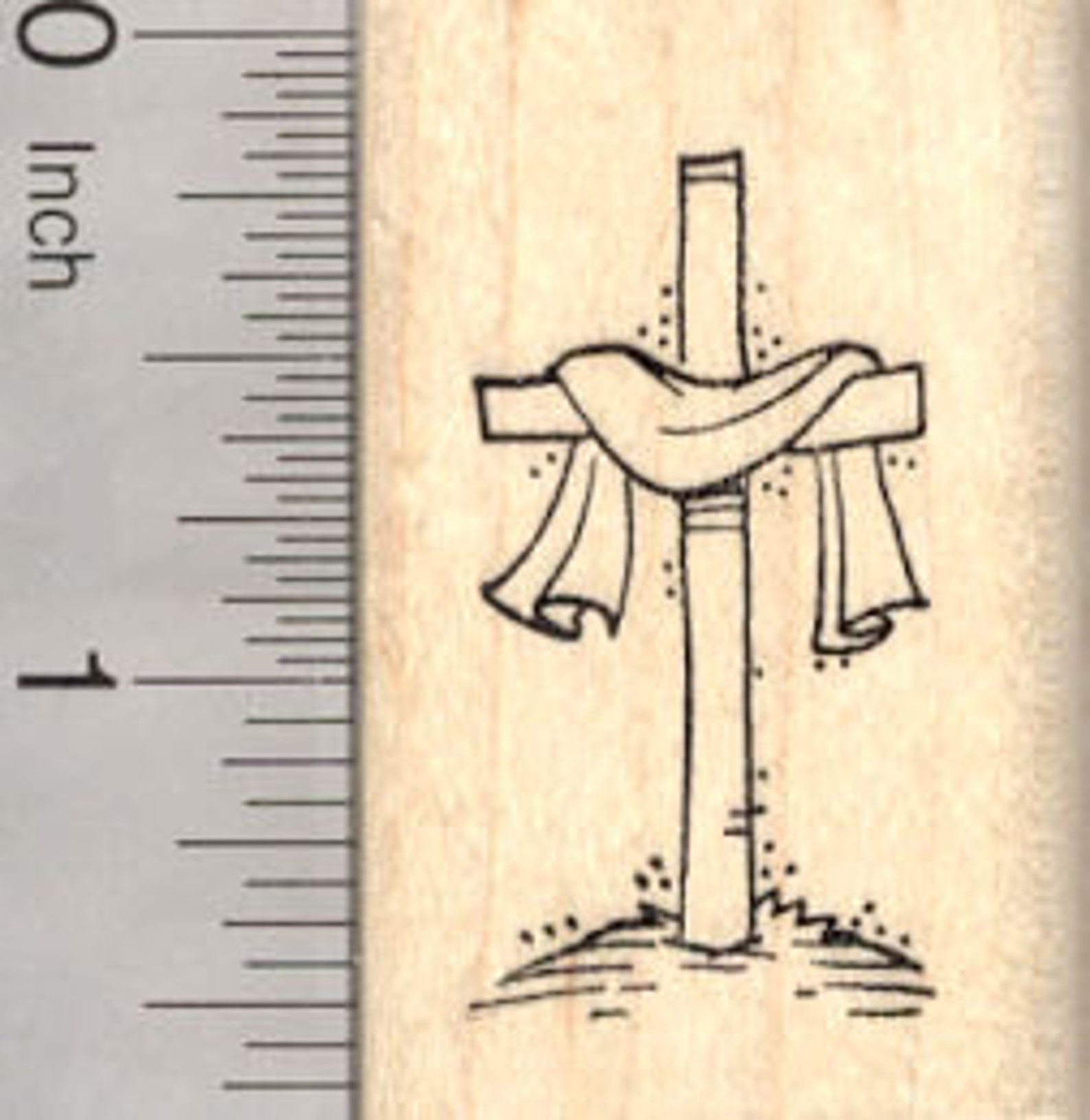 Easter Cross Rubber Stamp, Christian Crucifix D23913 Wood Mounted ...