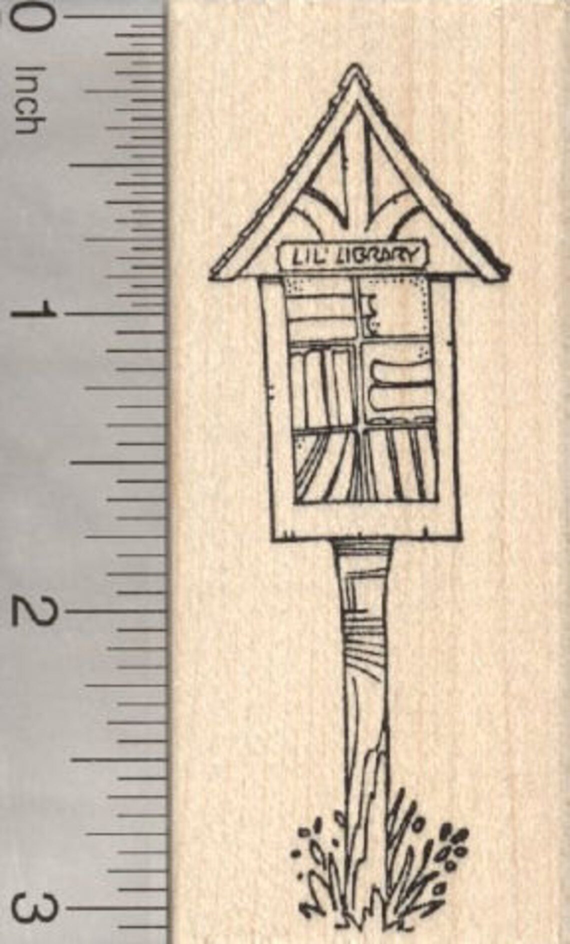 Little Library Rubber Stamp Book Sharing J29314 Wood Mounted | Etsy