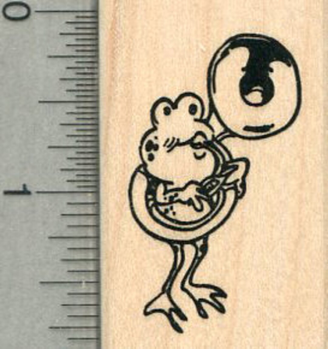 Frog Tuba Rubber Stamp, Musical Amphibian Series E35812 Wood Mounted - Etsy