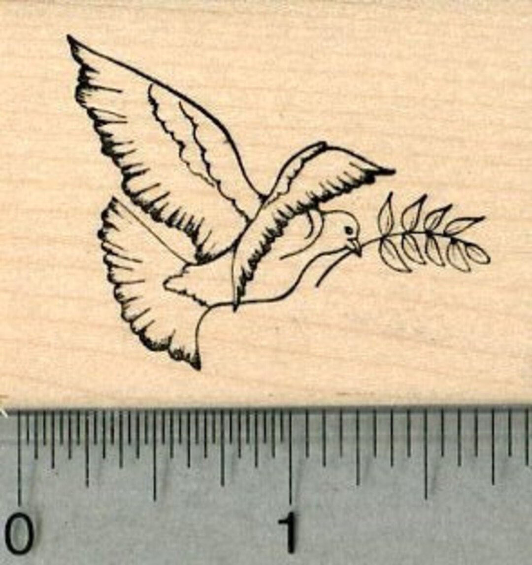 Peace Dove Rubber Stamp, With Olive Branch, Facing Right G36913 Wood ...