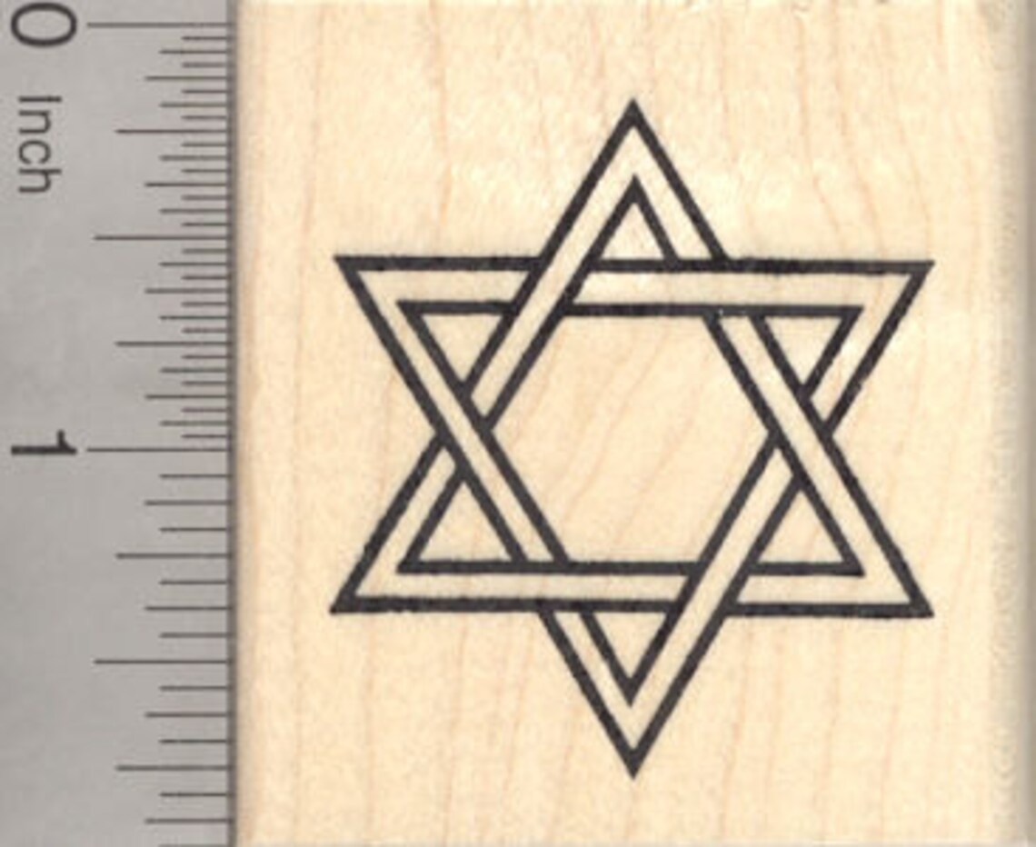 Star of David Rubber Stamp 1 5/8 D24514 Wood Mounted - Etsy