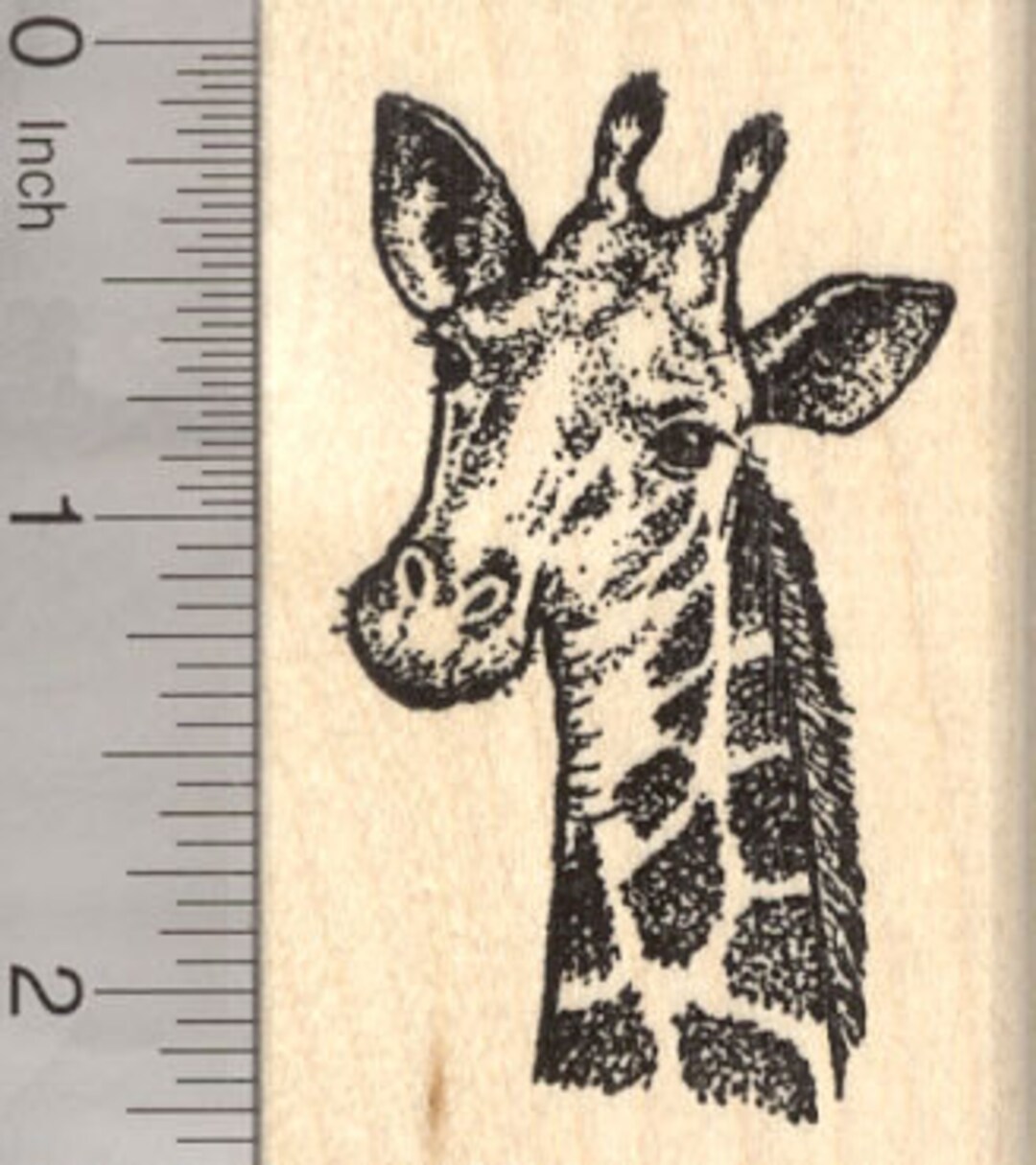 Giraffe Rubber Stamp, Wildlife Portrait H26207 Wood Mounted - Etsy
