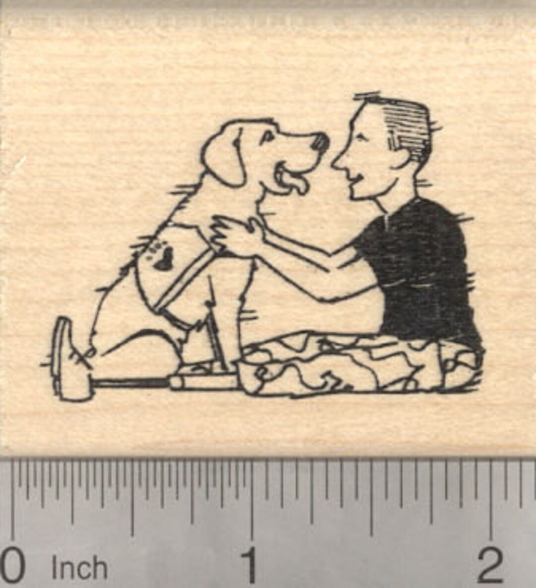 Military Dog Rubber Stamp, Therapy Labrador Retriever H24506 Wood ...
