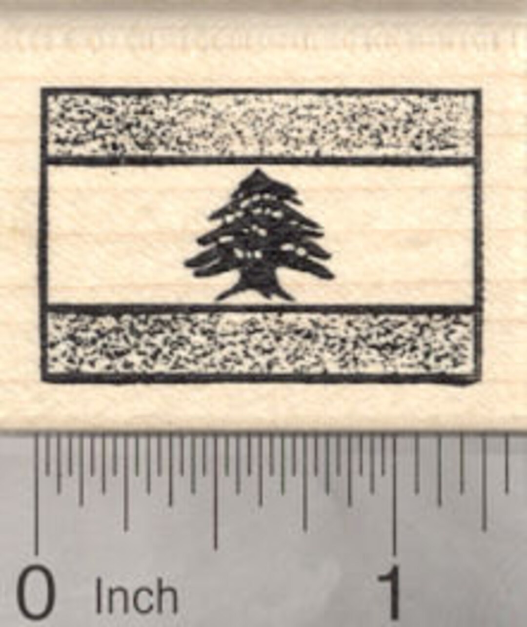 Flag of Lebanon Rubber Stamp, Spanish Fess, Green Lebanon Cedar D25011 ...