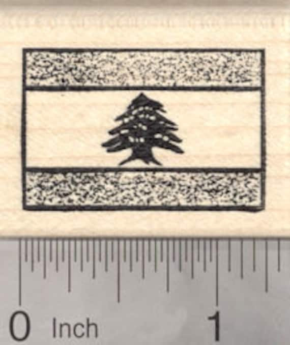Flag of Lebanon Rubber Stamp Spanish Fess Green Lebanon - Etsy