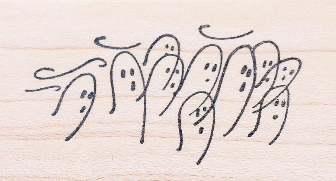Many Ghosts Rubber Stamp, Halloween Theme G38813 Wood Mounted - Etsy