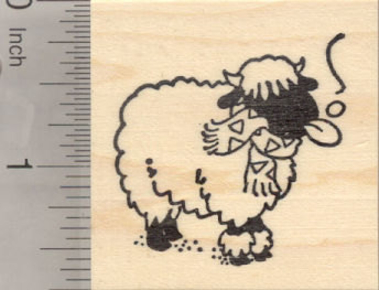 Holiday Valais Blacknose Sheep Rubber Stamp, in Snow E28912 Wood ...