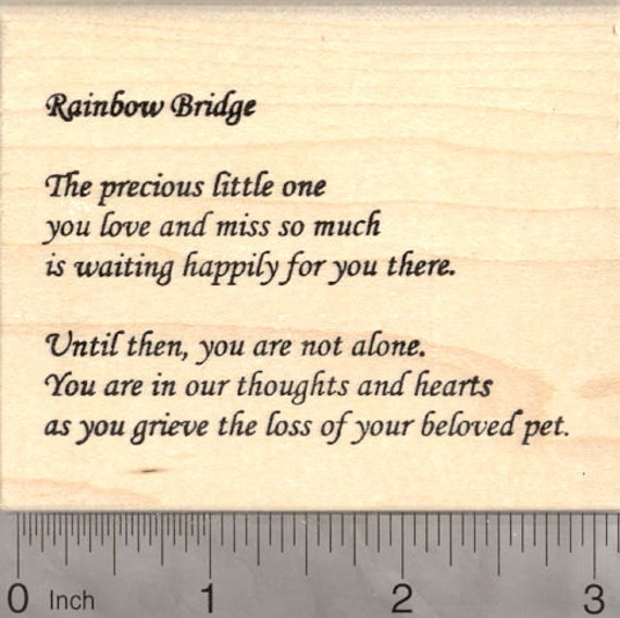 Rainbow Bridge Pet Loss Sympathy Text Rubber Stamp K9005 Wood | Etsy