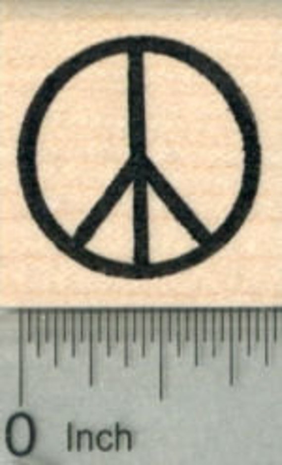 Peace Symbol Rubber Stamp A29911 Wood Mounted | Etsy