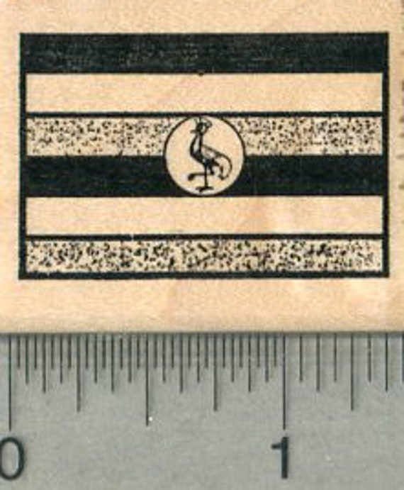 Flag of Uganda Rubber Stamp D36120 Wood Mounted | Etsy
