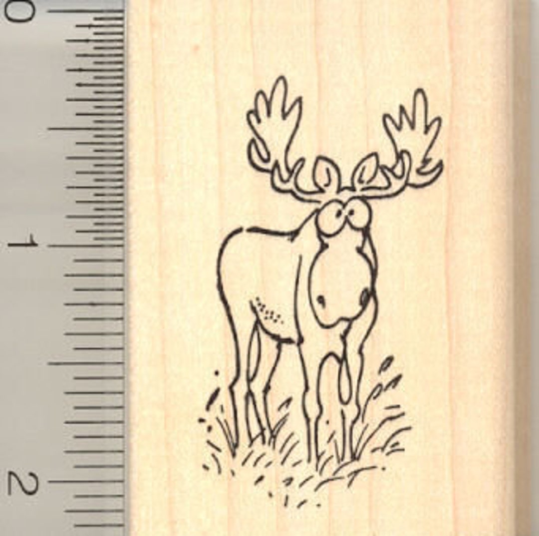 Comic Moose Rubber Stamp G10915 Wood Mounted - Etsy