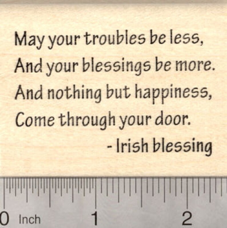 St. Patrick's Day Rubber Stamp May Your Troubles Be Less - Etsy
