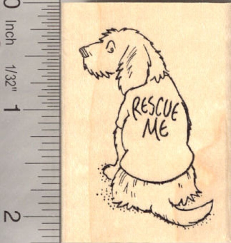 Rescue Me Dog in Shirt Rubber Stamp H12607 Wood Mounted - Etsy