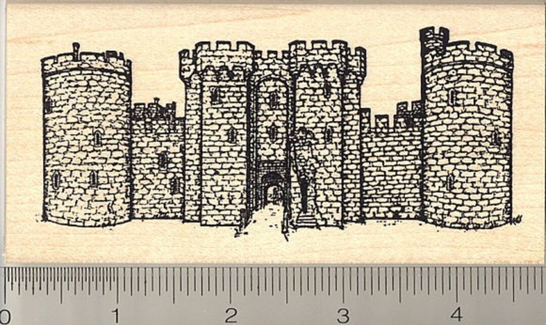 Bodiam Castle Rubber Stamp M2407 Wood Mounted East Sussex - Etsy