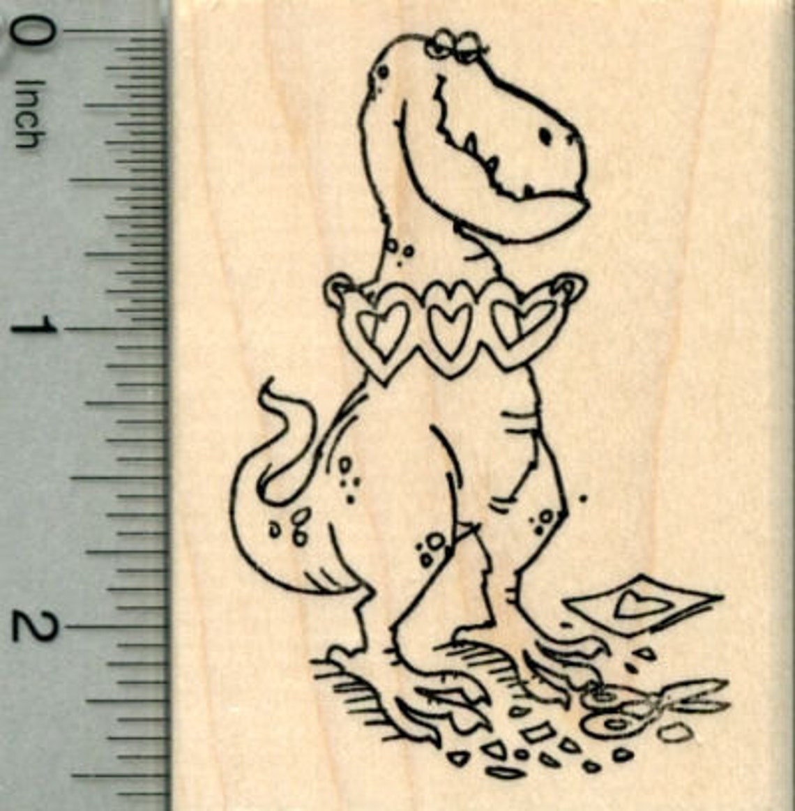 T-rex Valentine's Day Rubber Stamp Tyrannosaurus Dinosaur | Etsy