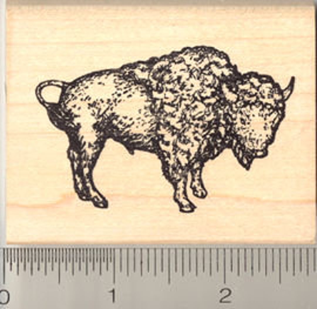 Bison Rubber Stamp J3112, American Buffalo, Wood Mounted - Etsy