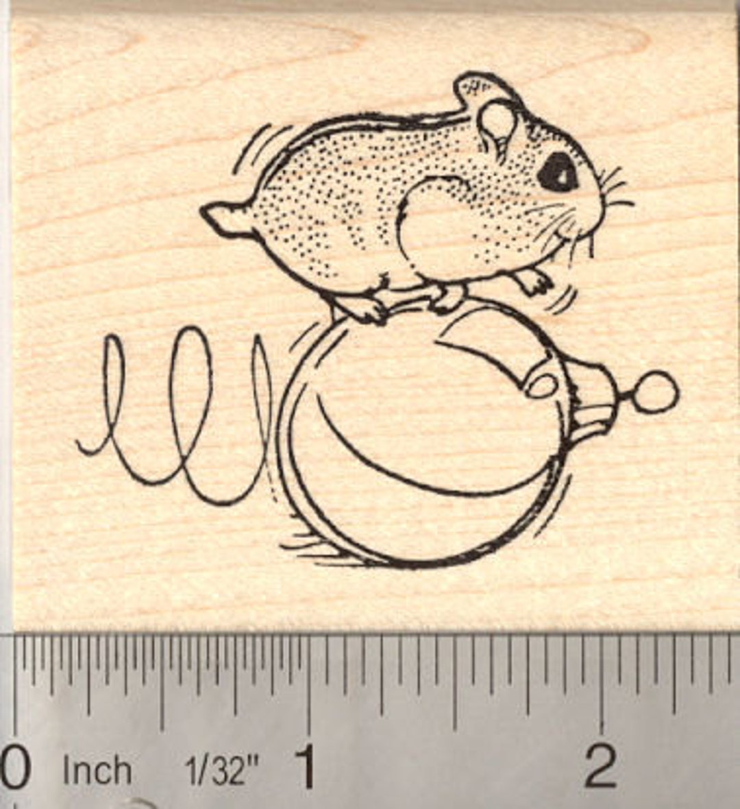 Hamster Christmas Rubber Stamp H12401 Wood Mounted - Etsy