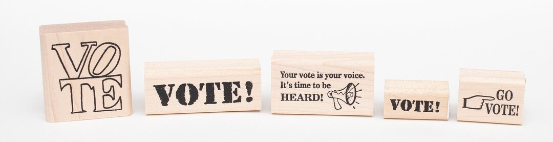 5 Pc. Voting Rubber Stamp Set Wood Mounted - Etsy