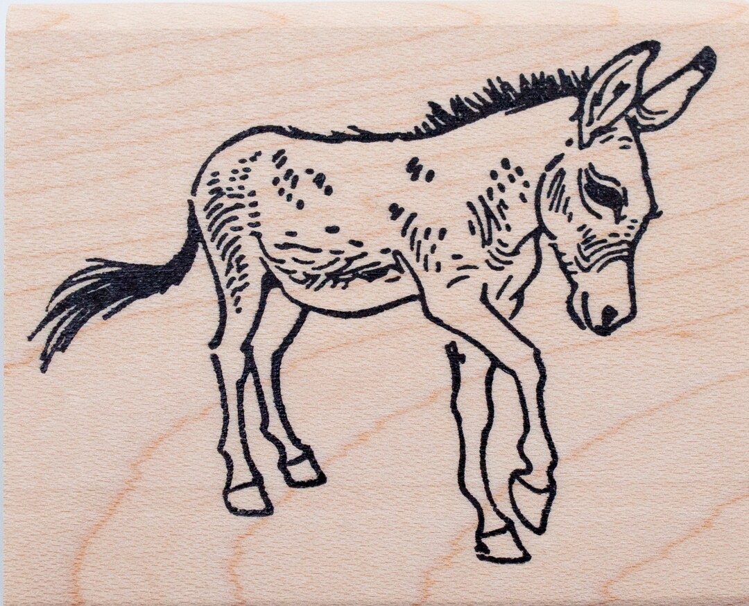 Donkey Rubber Stamp - Wood Mounted J38805 - Etsy