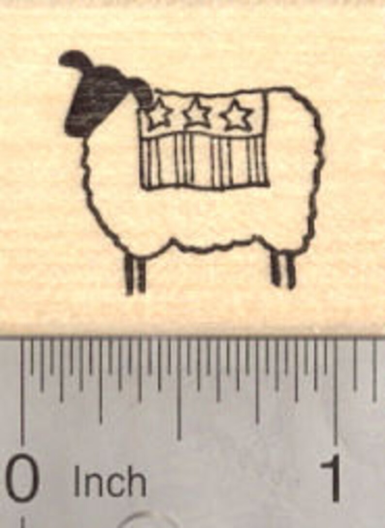 4th of July Lamb Rubber Stamp Sheep With Flag fourth of - Etsy