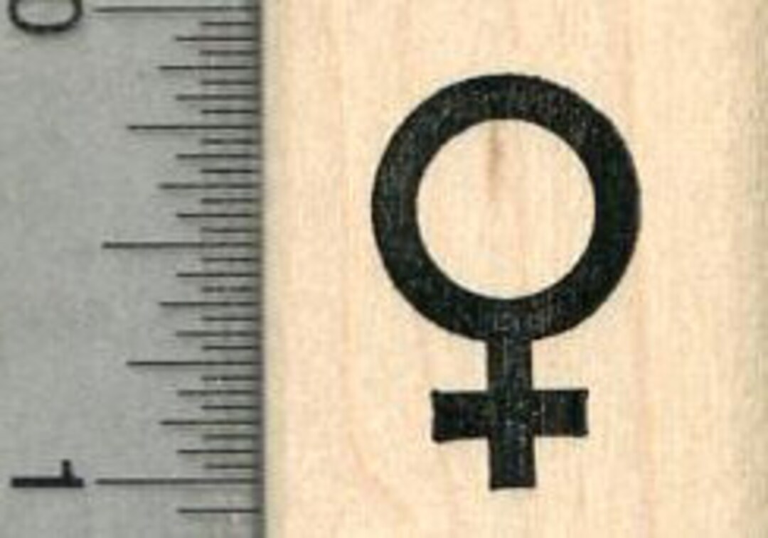 Female Symbol Rubber Stamp, Small Size, 7/8 Inch Tall A36611 Wood ...