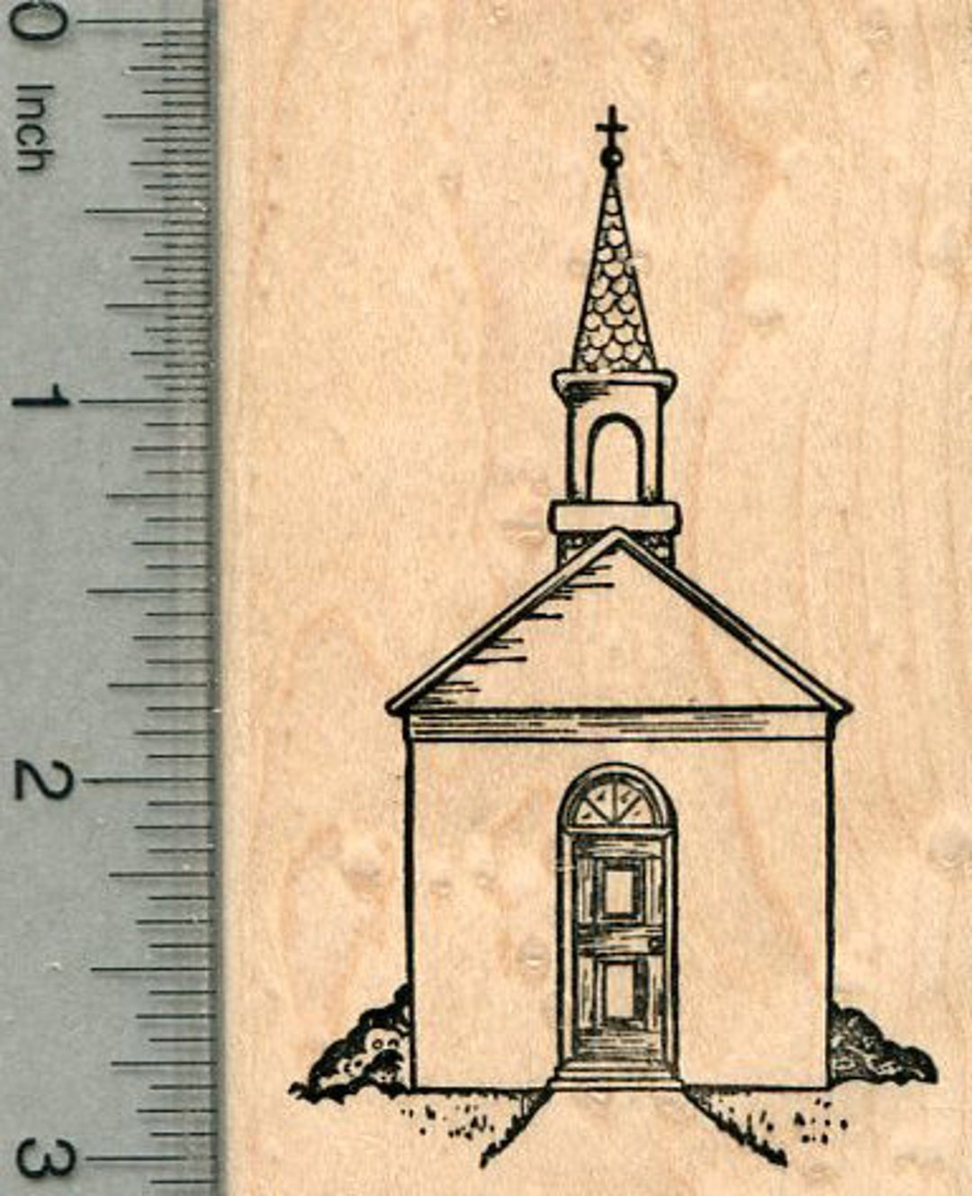 Church Rubber Stamp, Old-fashioned, Country Scenery Series K37417 Wood ...