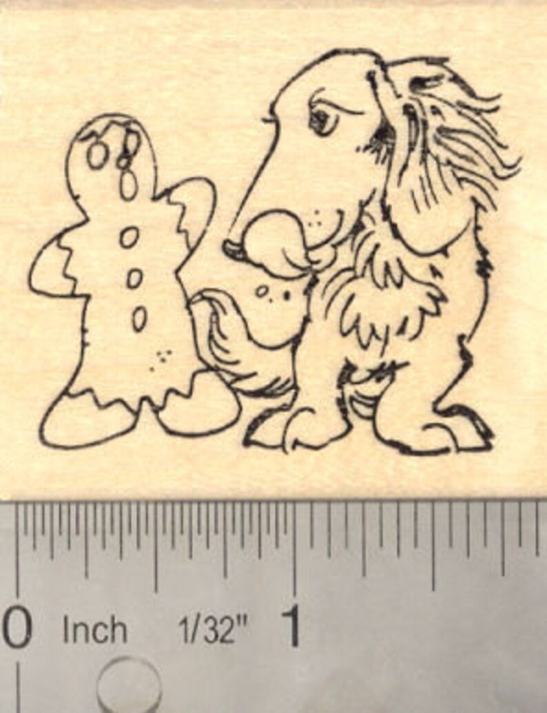 Dachshund Dog Christmas Rubber Stamp With Gingerbread Man - Etsy