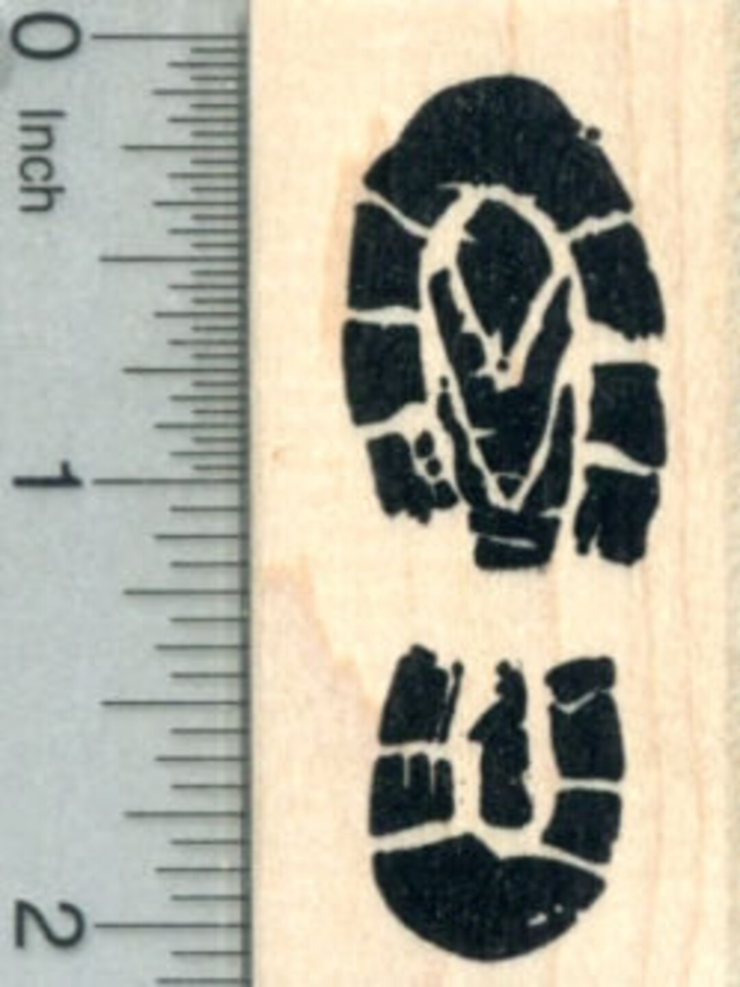 Hiking Footprint Rubber Stamp, Right Boot Tread or Track E30321 Wood ...