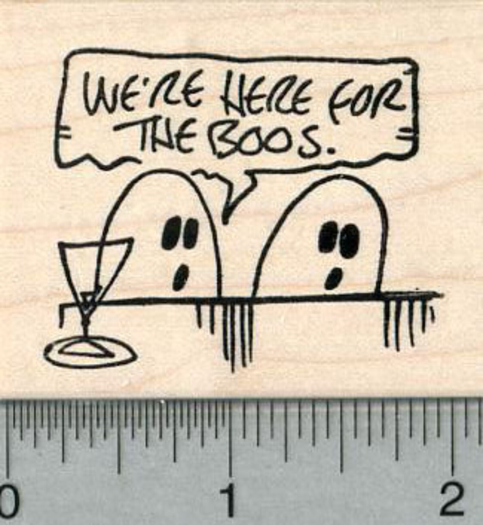 Halloween Ghost Rubber Stamp Here for the Boos J34915 Wood - Etsy