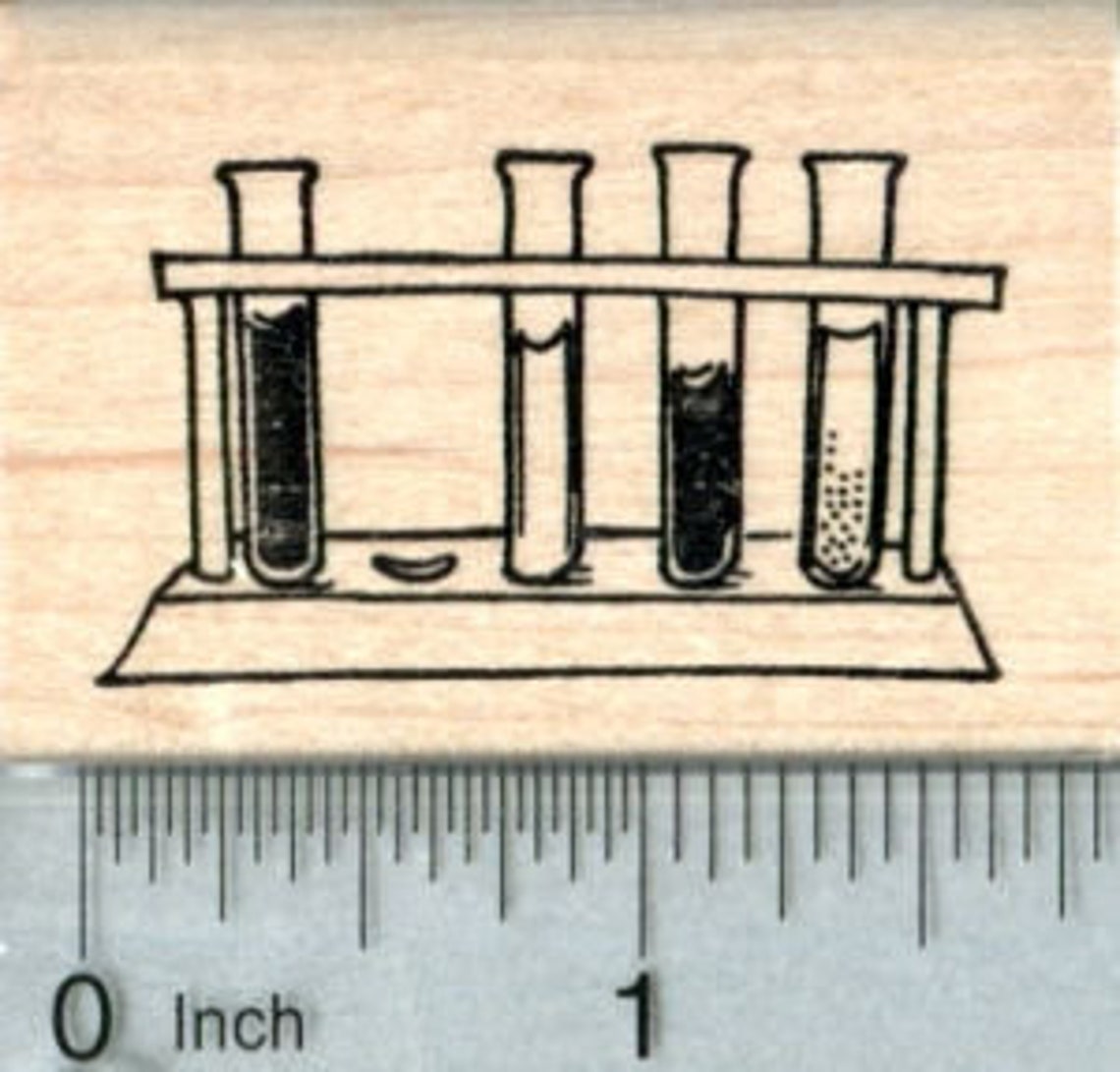 Test Tube Rack Rubber Stamp, Science Series E34004 Wood Mounted - Etsy