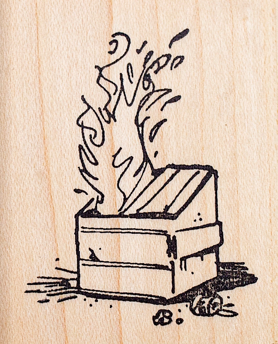 Dumpster Fire Rubber Stamp H38718 Wood Mounted - Etsy