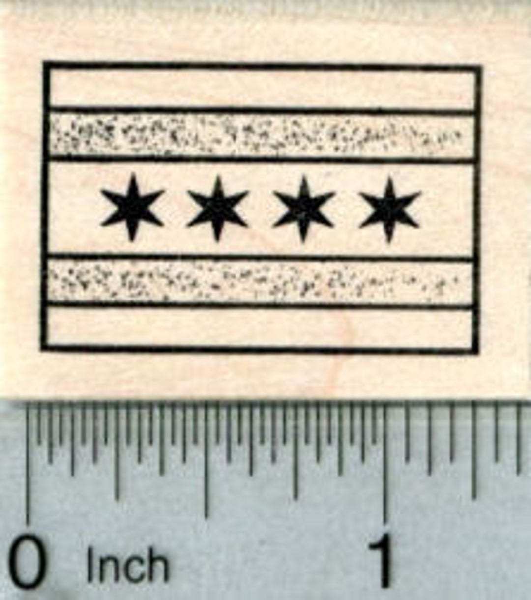 Flag of Chicago Rubber Stamp, American City D31912 Wood Mounted - Etsy