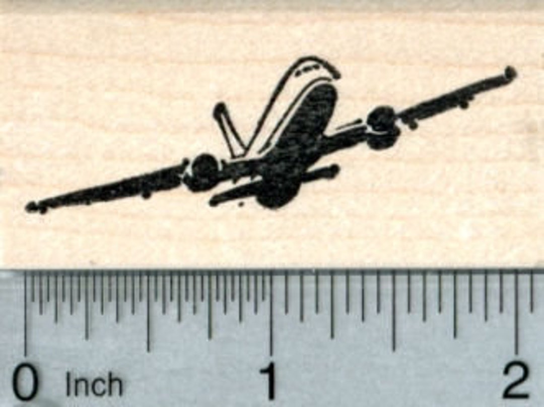 Airplane Rubber Stamp, Jet, Airliner, Air Travel Series E33218 Wood ...