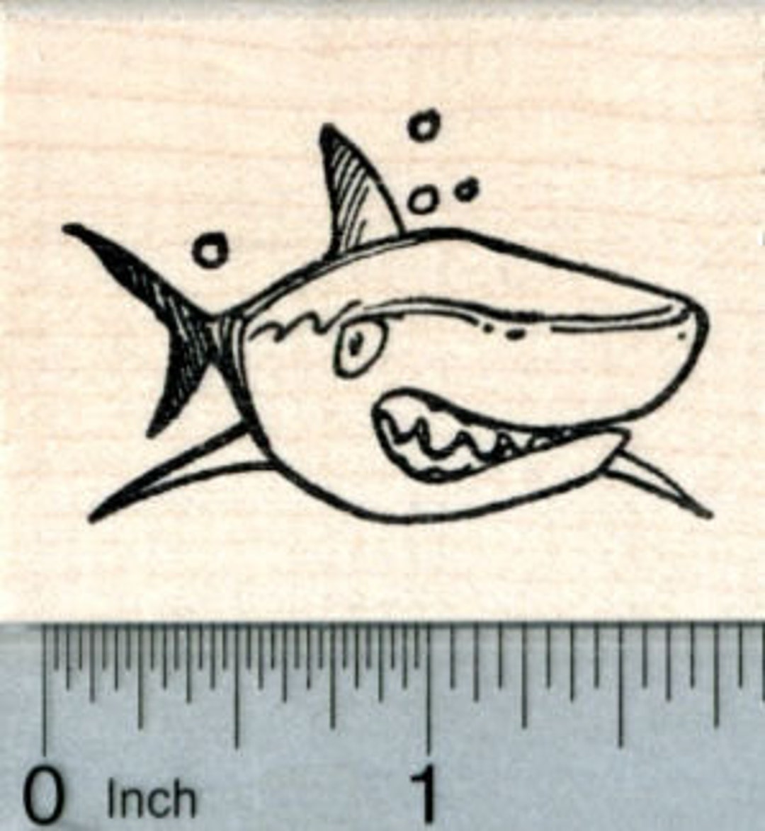 Shark Rubber Stamp G31619 Wood Mounted - Etsy